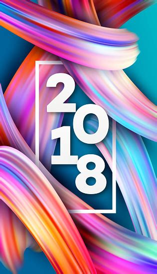 화려한 붓 기름 또는 아크릴 페인트 디자인 요소를 프레 젠 테이 션 전단지 전단지 엽서 및 포스터에 대 한 배경 2018 새 해 벡터 일러스트 레이 션 12월 31일에 대한