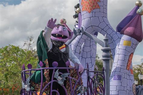 Count Von Count In Halloween Sesame Street Party Parade At Seaworld 8