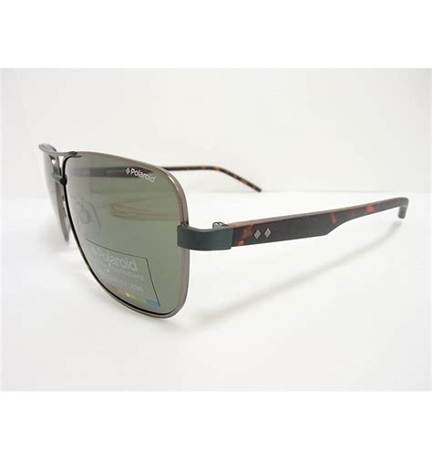 Mens Pld2042s Rectangular Sunglasses Dark Ruthenium Havanagreen