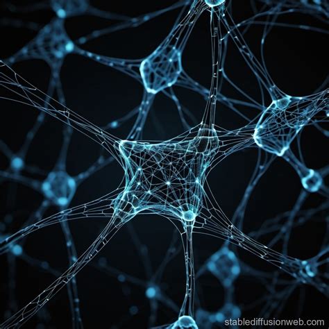 Artificial Neural Network Diagram On Black Background Stable