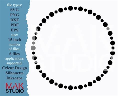 Dotted Circle Svg Dotted Circle Frame Svg Monogram Frame Svg Etsy