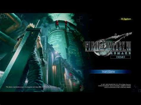 Final Fantasy 7 Remake Demo Start Screen YouTube