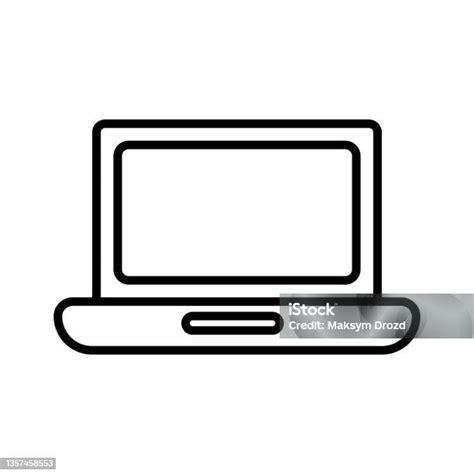 빈 화면이 있는 랩톱 아이콘 벡터입니다 노트북 아이콘 0명에 대한 스톡 벡터 아트 및 기타 이미지 0명 검은색 공란 Istock