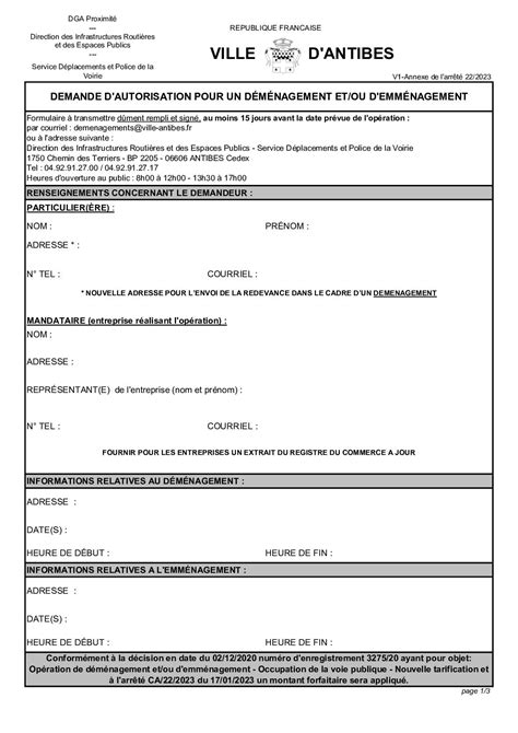 Calaméo Formulaire Demande Autorisation Demenagement Emmenagement