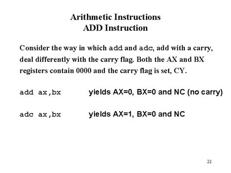 Assembly Instructions Assembly Language Instructions May Involve Mnemonics