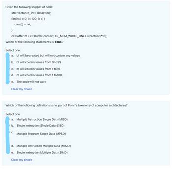 Answered Which Of The Following Statements Is Are TRUE 1 OpenCL