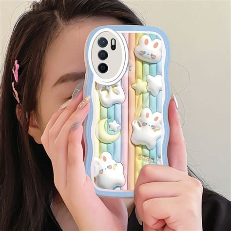 Jual Casing Ponsel Untuk Oppo A A S A S Case Lucu Kartun D Pola Pelangi Hp Kelinci Bulan