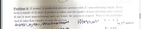 solved problem 6 2 points a production process operates