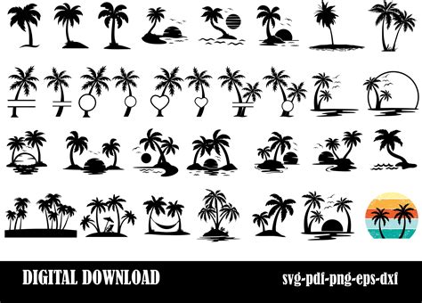 70 Palm Tree Svg Palm Tree Silhouette Palm Tree Cut Files Palm Tree