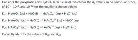 Solved Consider The Polyprotic Acid H3aso4 Arsenic Acid