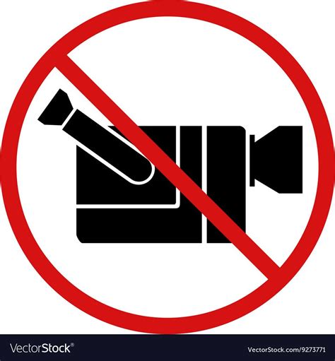 Video Cam Not Allowed Video Recording Forbidden Sign Isolated On White