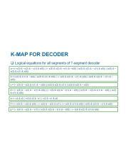 Logical Equations For Segment Decoder Simplified K Map Method Course Hero