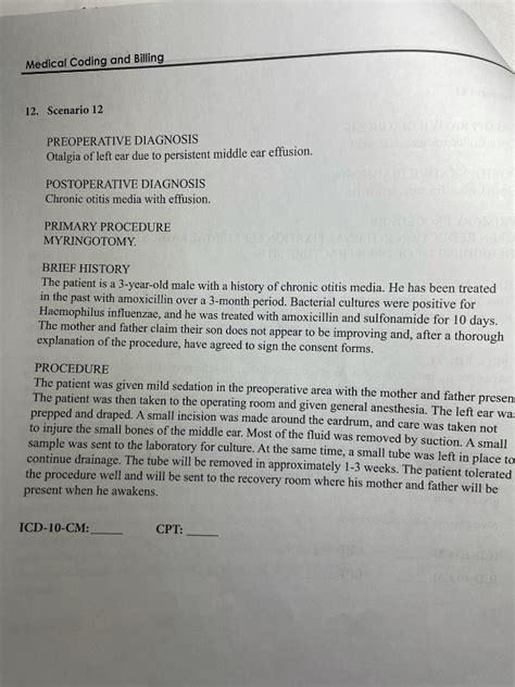 Medical Coding And Billing Scenario Chegg Com