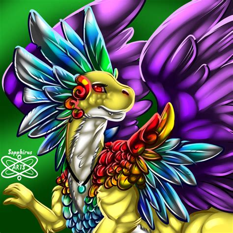 Colorful Wonderous Male Coatl Fr — Weasyl