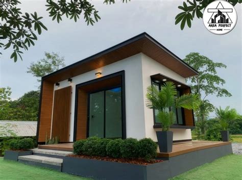 บ้านน็อคดาวน์ชั้นเดียวสไตล์โมเดิร์น ออกแบบเพื่อเป็นเรือนรับรอง 1 ห้อง