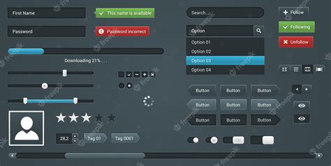 premium vector set ui elements for web site vector user interface