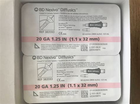 New Bd 383593 Nexia Diffusics Closed Iv Catheter System 20box X
