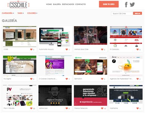 Css Chile galería para dar a conocer y compartir sitios web