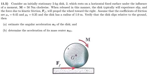 Solved Consider An Initially Stationary 5 Kg Disk 2 Whi
