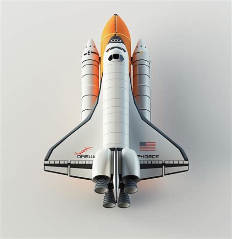 Premium Photo Realistic Space Shuttle Model Launching On White Background