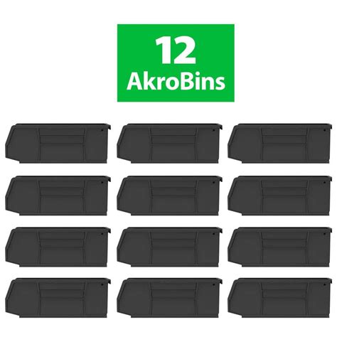 Akro Mils 30224 Plastic Stackable Storage Bins 11 In X 4 In X 4 In