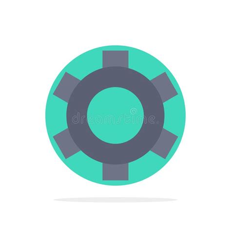 Basic Gear Setting Ui Abstract Circle Background Flat Color Icon