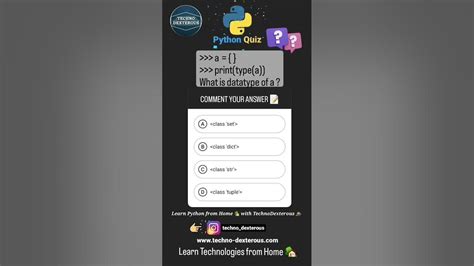 Python Quiz Series Datatypes Coding Datascience Programming