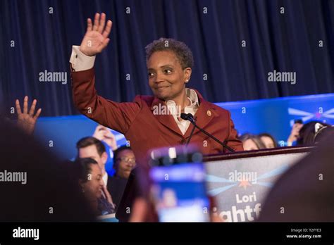 Chicago Illinois Usa 2nd Apr 2019 Mayoral Elect Lori Lightfoot