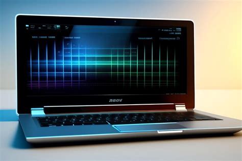 Premium Ai Image Laptop With Data Technology Abstract Connections 3d