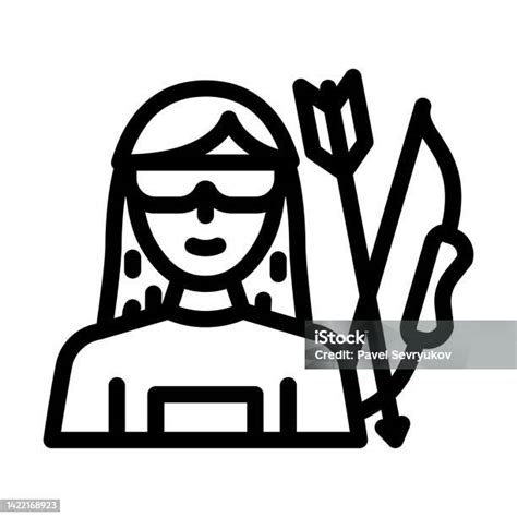 양궁 여성 스포츠 라인 아이콘 벡터 일러스트 레이 션 경쟁에 대한 스톡 벡터 아트 및 기타 이미지 경쟁 벡터 사람들 Istock