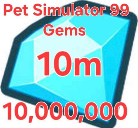 Roblox Pet Simulator 99 10 Million Gems Etsy