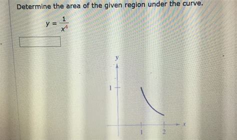 Solved Determine The Area Of The Given Region Under The