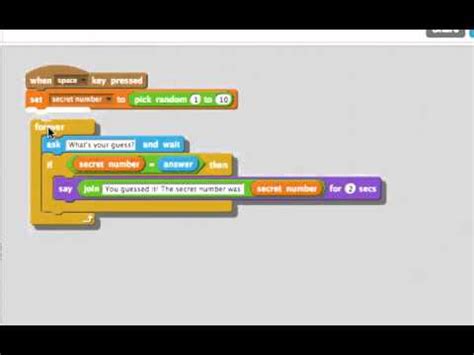 Number Guessing Game Introduction Programming In Scratch Youtube