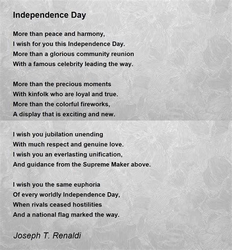 Independence Day Independence Day Poem By Joseph T Renaldi