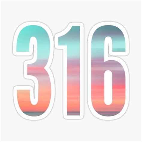 316 Area Code Zip Code Location Light Beach Sticker By Wa Ka Ne