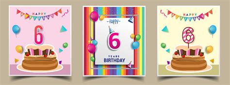 벡터 집합의 생일 초대장 인사말 카드 디자인 색종이와 풍선 생일 케이크 생일 축 하 파티에 대 한 다채로운 벡터 템플릿 요소 공휴일에 대한 스톡 벡터 아트 및 기타 이미지