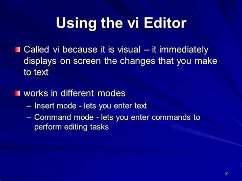 1 Using Editors Editors Let You Create And Edit Ascii Files Unix Normally Includes Two Editors