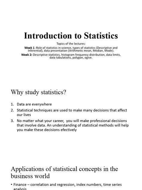 Introduction To Statistics 1 Pdf