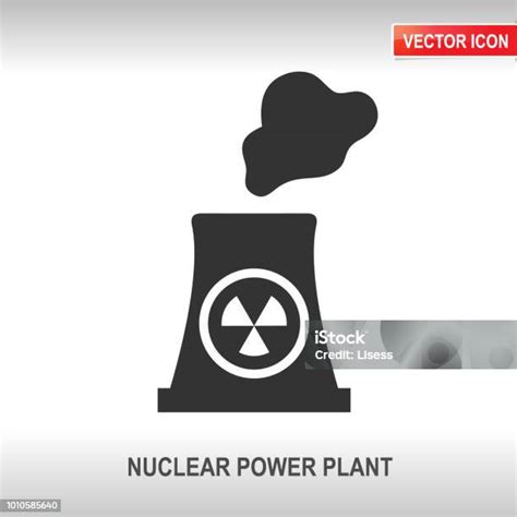Ikon Vektor Pembangkit Listrik Tenaga Nuklir Ilustrasi Stok Unduh
