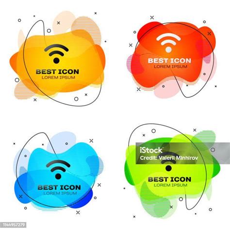 Ikon Simbol Jaringan Internet Nirkabel Wifi Hitam Terisolasi Pada Latar
