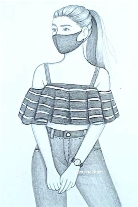 How To Draw A Girl Backside Beautiful Dress Step By Step Tutorial