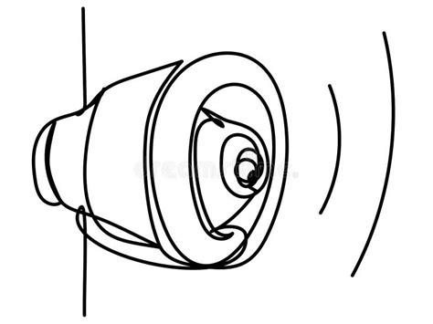 Altavoz De Doodle Con Una Sola Línea Que Ejecute Sirena En Un Fondo
