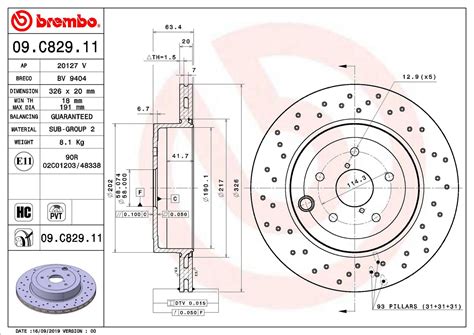 Brembo Rear Premium Uv Coated Oe Equivalent Single Rotor 18 21 Sti