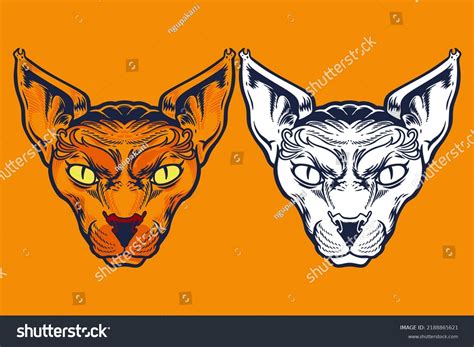 Spinx Cat Head Mascot Vector Illustration Stock Vector Royalty Free 2188865621 Shutterstock
