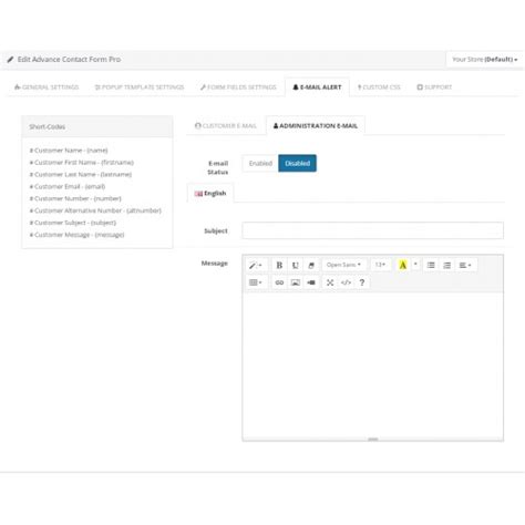 Opencart Advanced Quick Contact Form Support