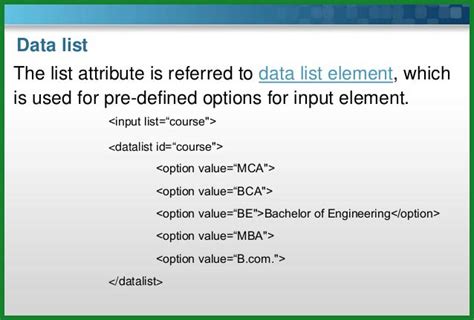تگ Datalist در Html5 خاصیت List لیست بازشو Html سایت آموزی