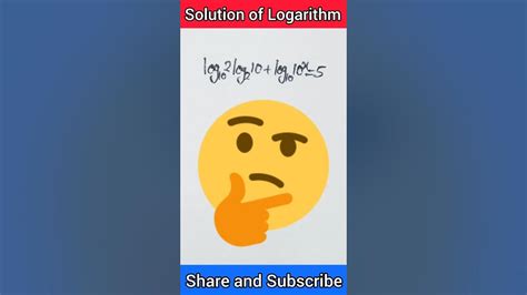 🔥 solution of logarithm maths mathstricks youtubeshorts shortvideo