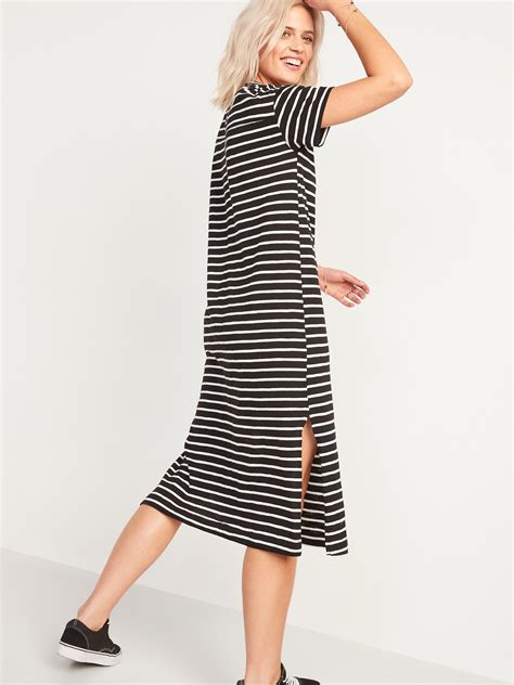 Vintage Striped Midi Shift Dress For Women Old Navy