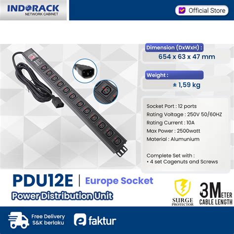 Promo Indorack Pdu 12 Outlet Europe Colokan 12 Slot Pdu12e Cicil 0 3x