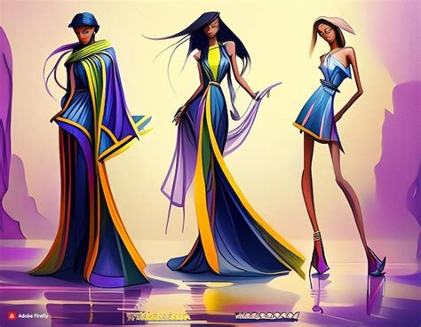 Premium Vector Fashion Design Model Vibrant Colors